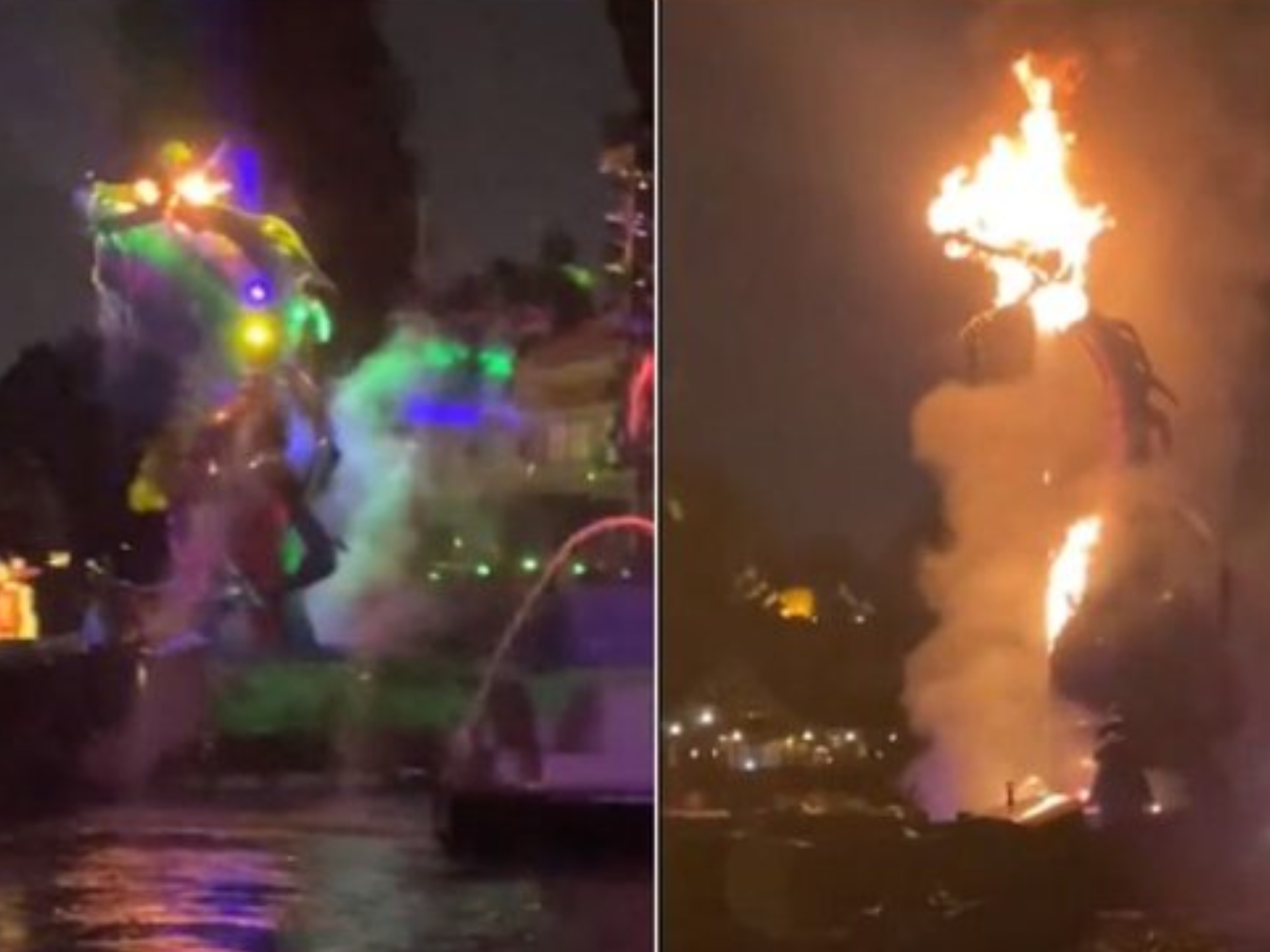 Dragón se incendió durante espectáculo ‘Fantasmic’ de Disneyland