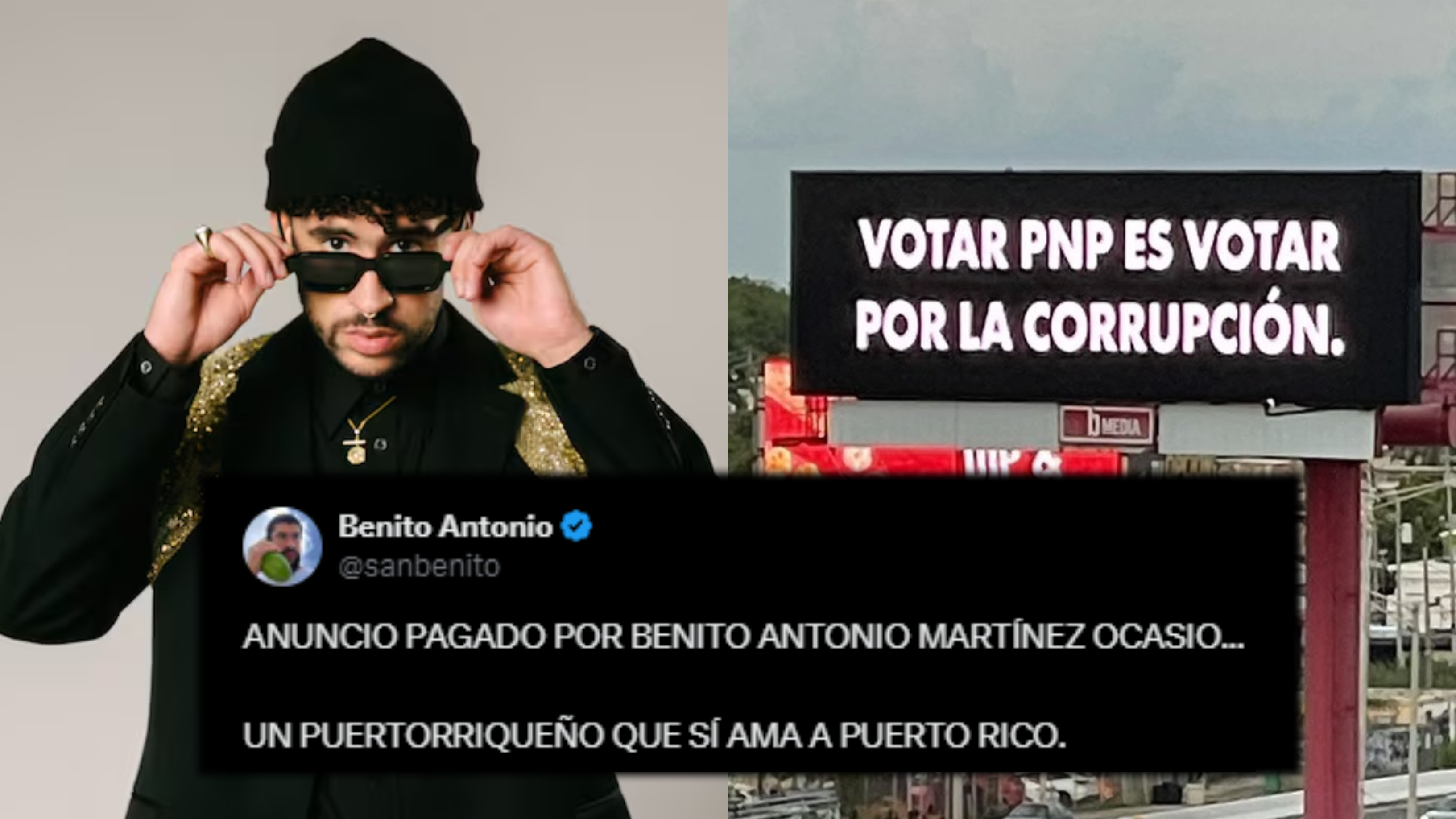 De su propio bolsillo: Bad Bunny pagó publicidad advirtiendo “corrupción” del partido gobernante ...